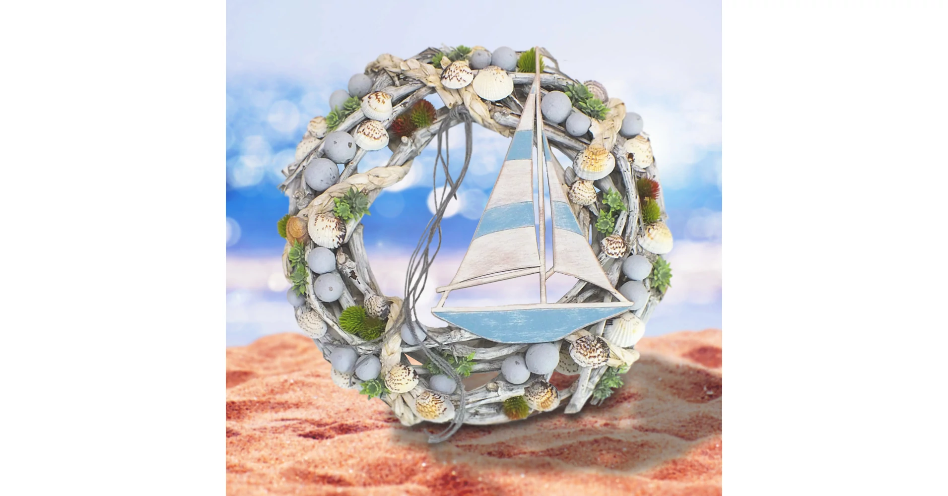 CSM176 - Nyári vitorlás koszorú 32cm