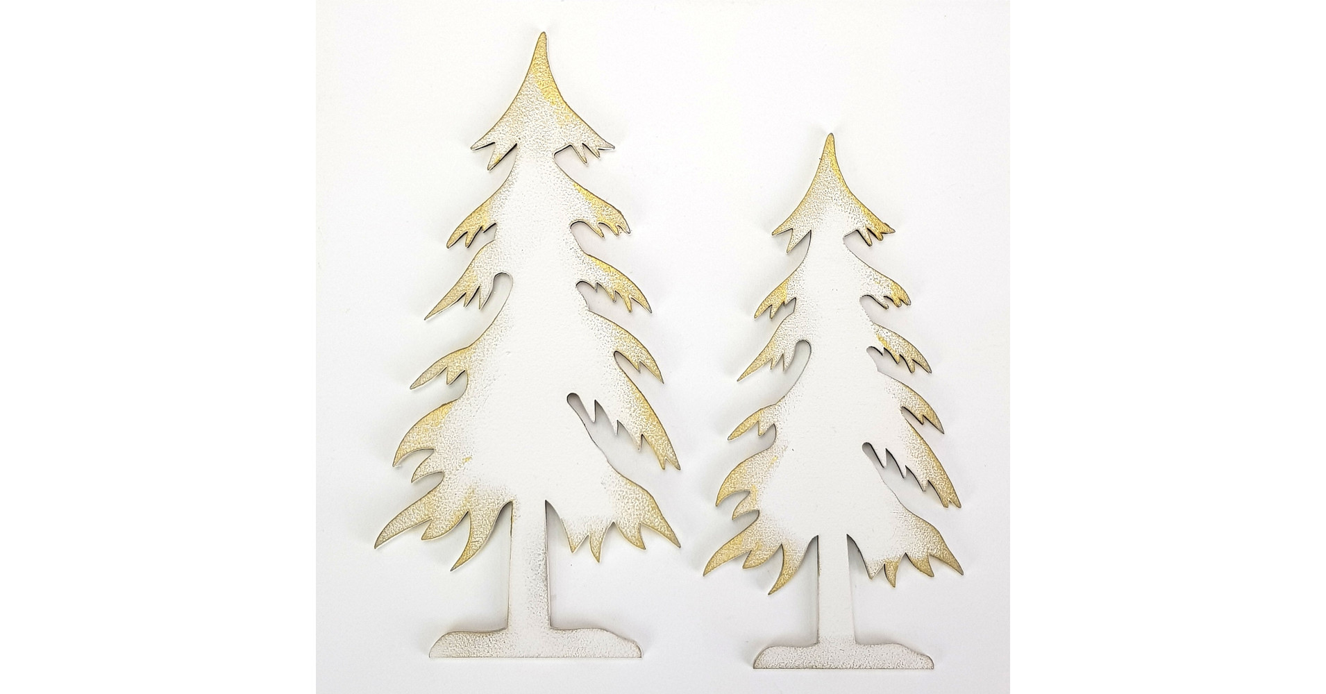 Natúr fa - Cédrus fenyő 2db/cs fehér-arany - Színes fa figurák ...