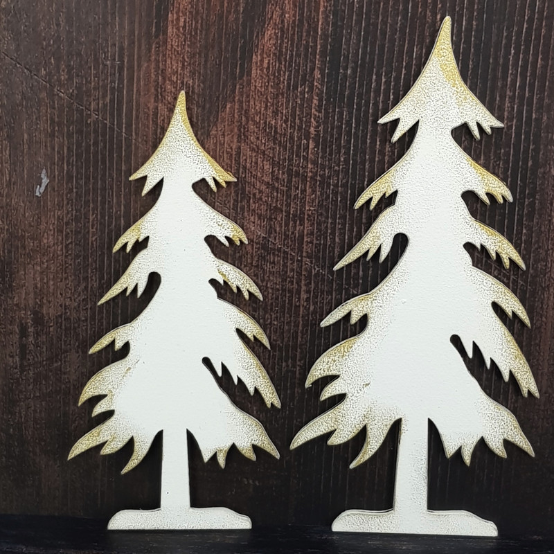Natúr fa - Cédrus fenyő 2db/cs fehér-arany - Színes fa figurák ...